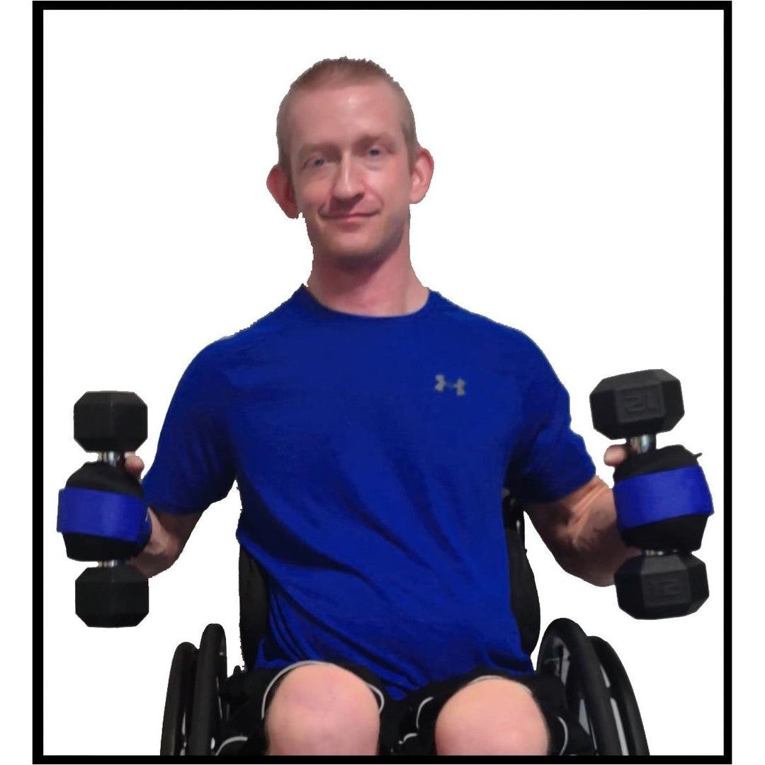 GRASPING CUFF - BLUE ON BLACK – Handi Accessories